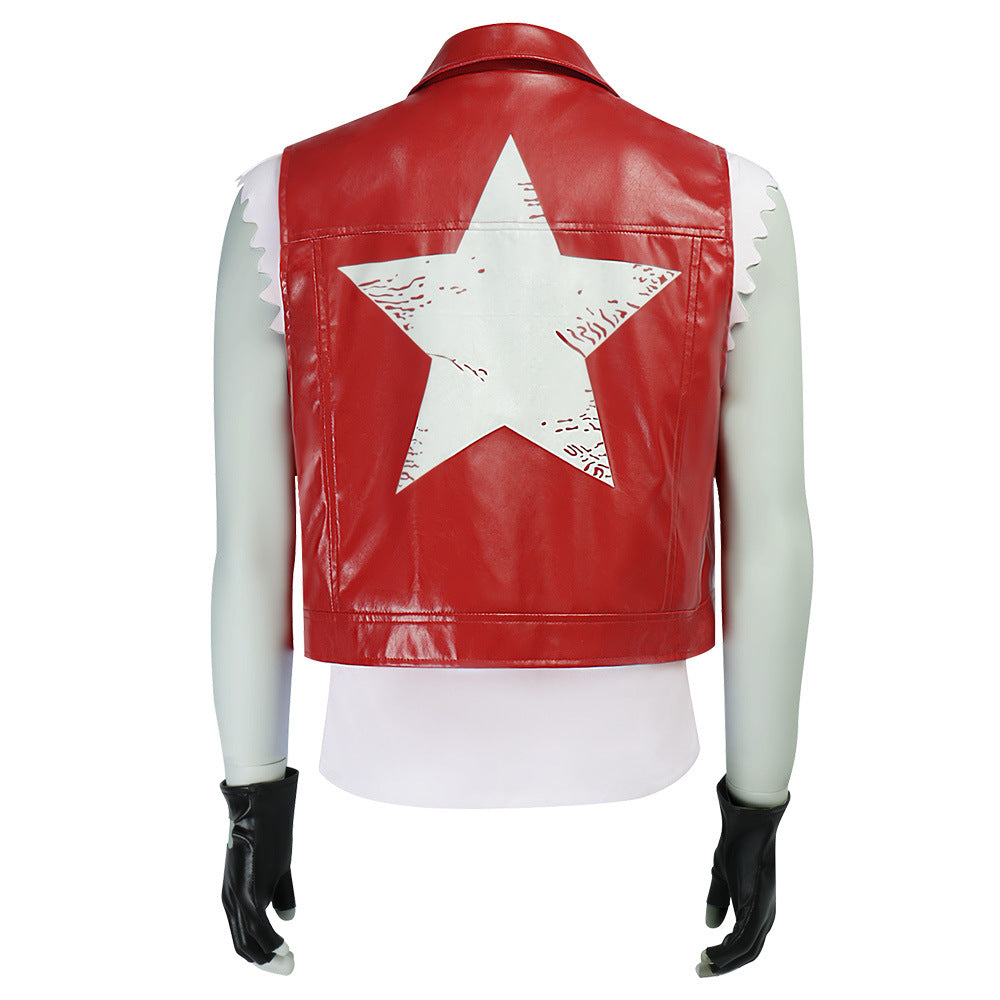 Street Fighter 6 Terry Bogard Haut Blanc+Gilet Rouge+Chapeau Cosplay C ...