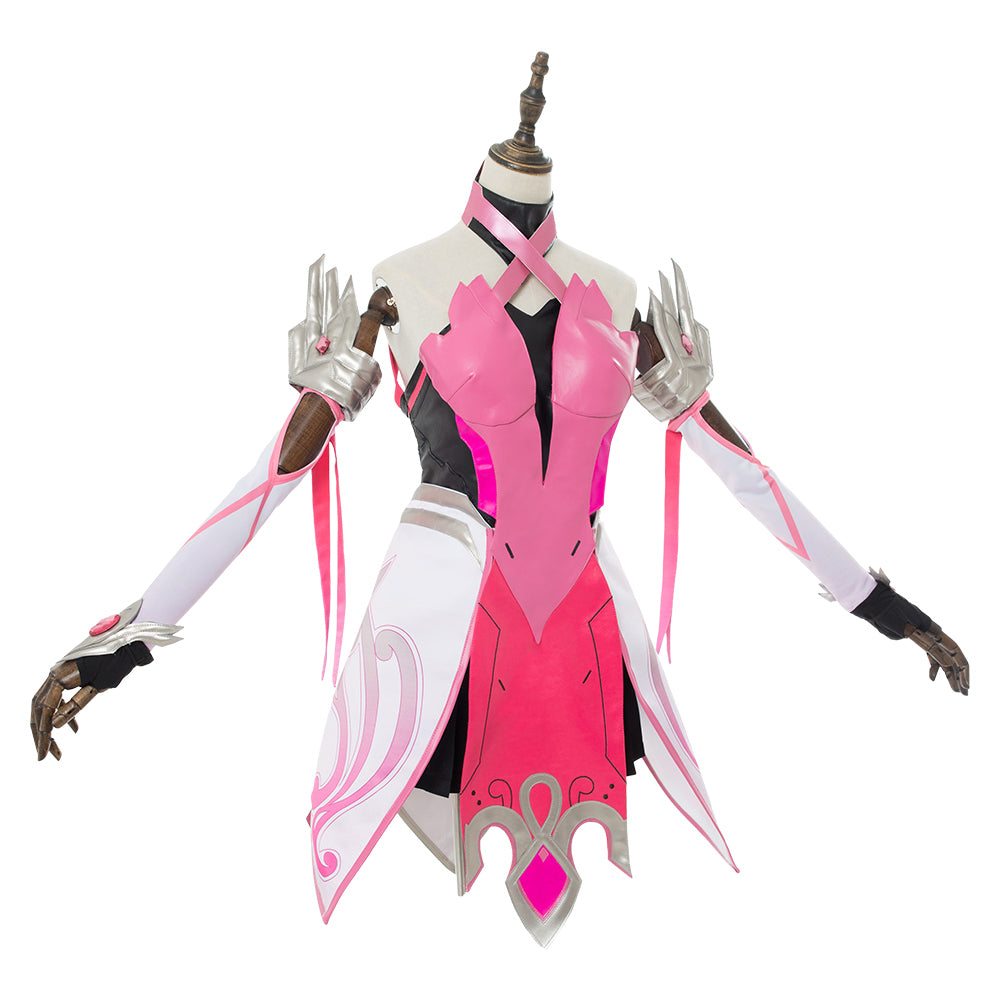 Overwatch Mercy Ange Rose Pink Mercy Skin Cosplay Costume – Cosplaycart.fr