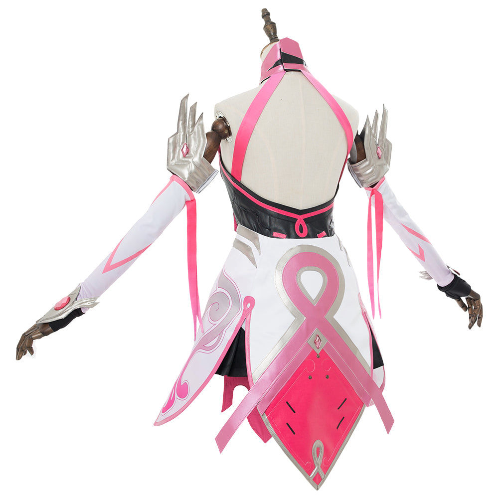 Overwatch Mercy Ange Rose Pink Mercy Skin Cosplay Costume – Cosplaycart.fr